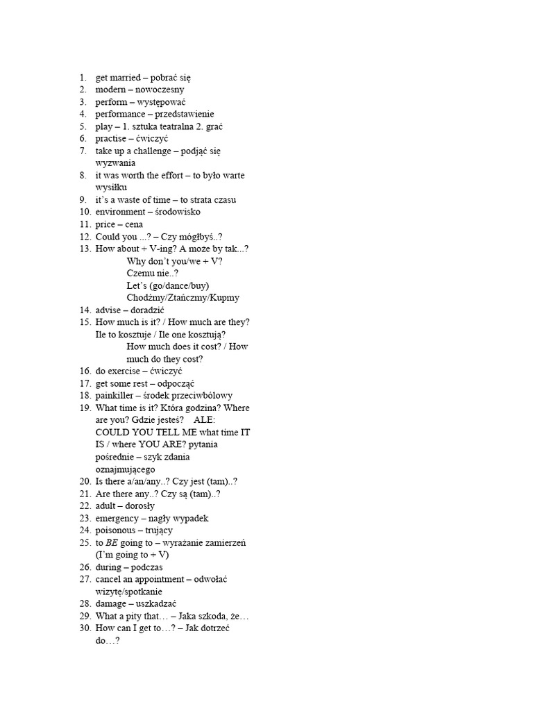 Egz. 8-Klasisty Słowniczek Cz. 4 | PDF