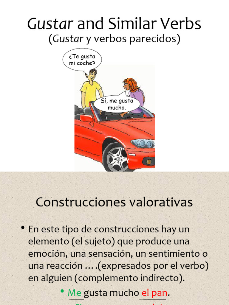 Gustar and Similar Verbs | PDF | Morfología | Unidades Semánticas