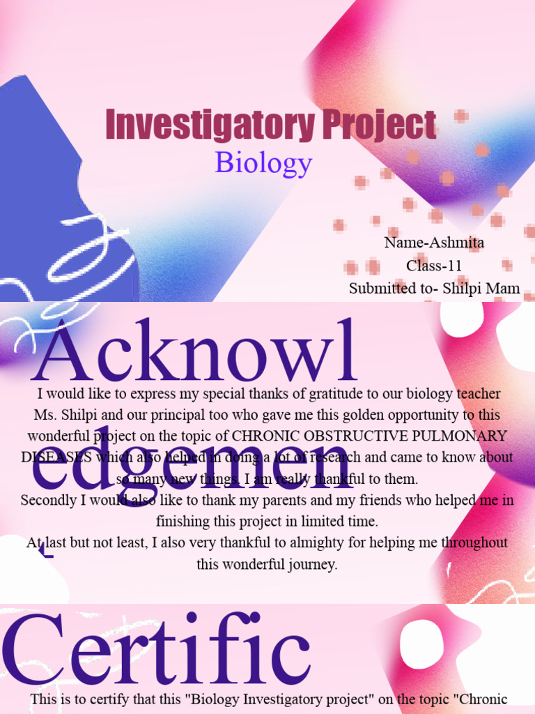 Investigatory Project Biology Class 11 | Download Free PDF | Chronic ...