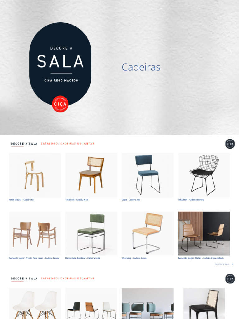 Decore Sala Catalogo Cadeiras | PDF | Casa e Jardim