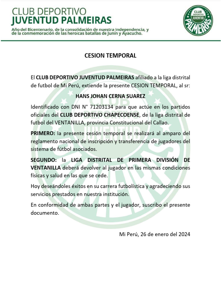 Cesion Temporal | PDF