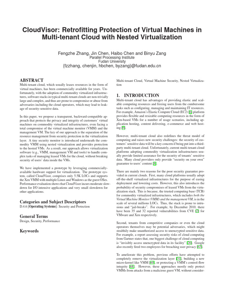 Cloudvisor Sosp2011 Pdf