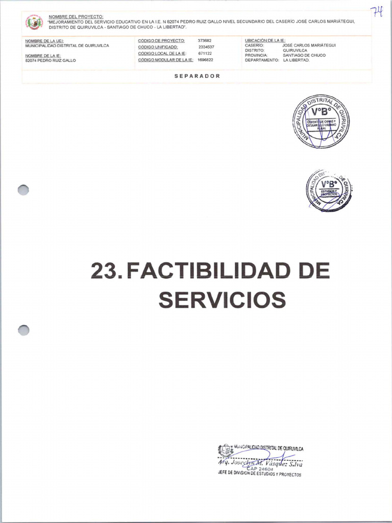 Factibilidad de Servicios (69-74) | PDF