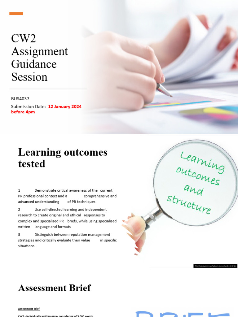 CW2 Assignment Guidance Session 6 December 2023 | PDF | Theory | Reputation