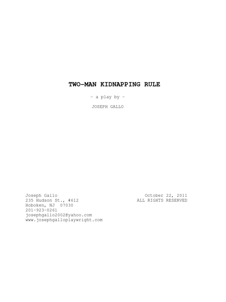 Two-Man Kidnapping Rule | PDF