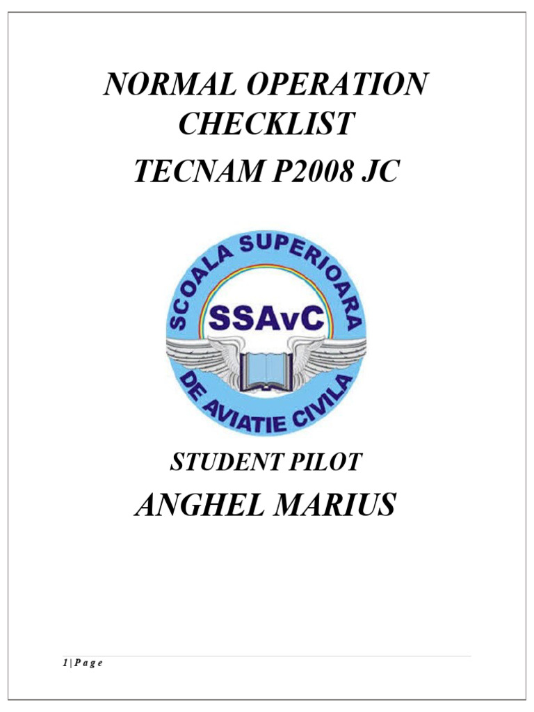 Normal Operation Checklist Handbook Stresnic | PDF | Switch | Brake