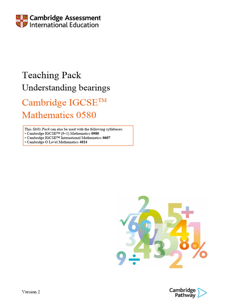 0580 Teaching Pack Understanding Bearings v2 | PDF | Trigonometric Functions | Triangle