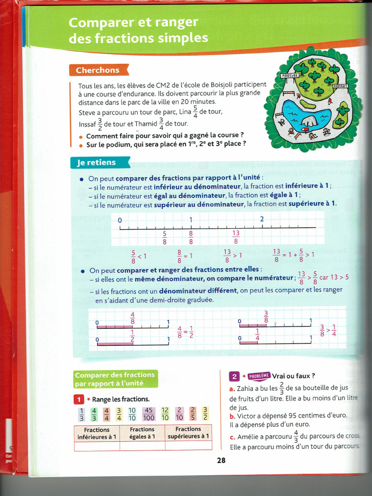 Ex. Fractions p.28 29 CM2 | PDF