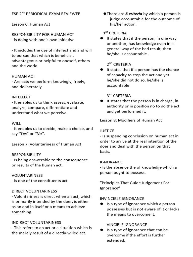 Esp | PDF | Morality | Intention