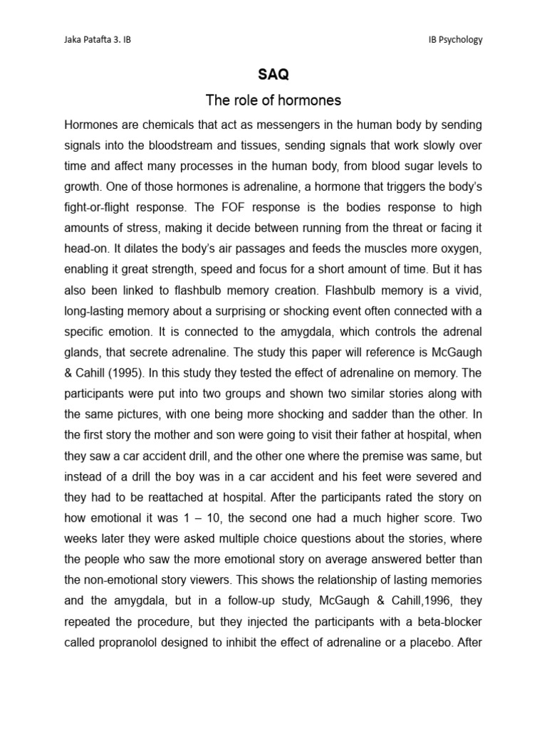 Jaka Patafta SAQ-2 | PDF | Memory | Hormone