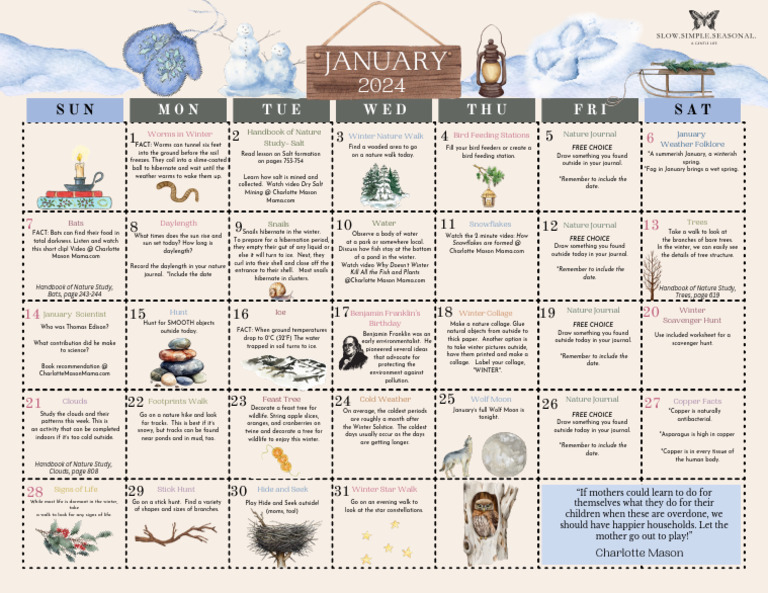 January Nature Activities Guide | PDF | Nature | Earth Sciences