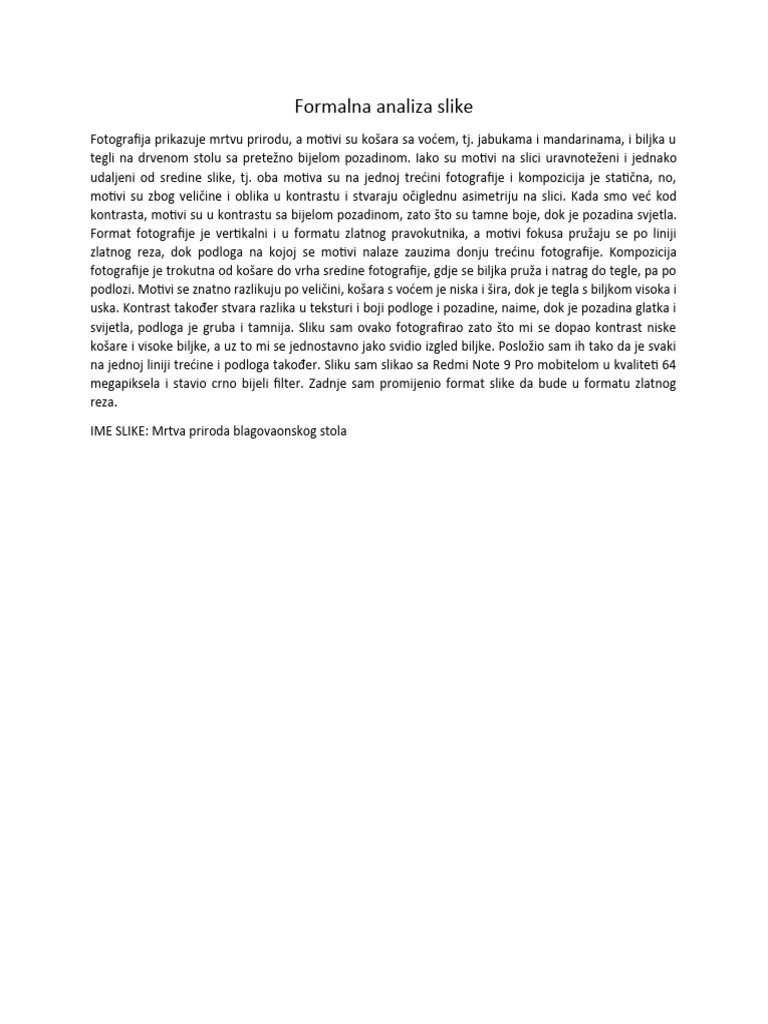 Formalna Analiza Slike | PDF