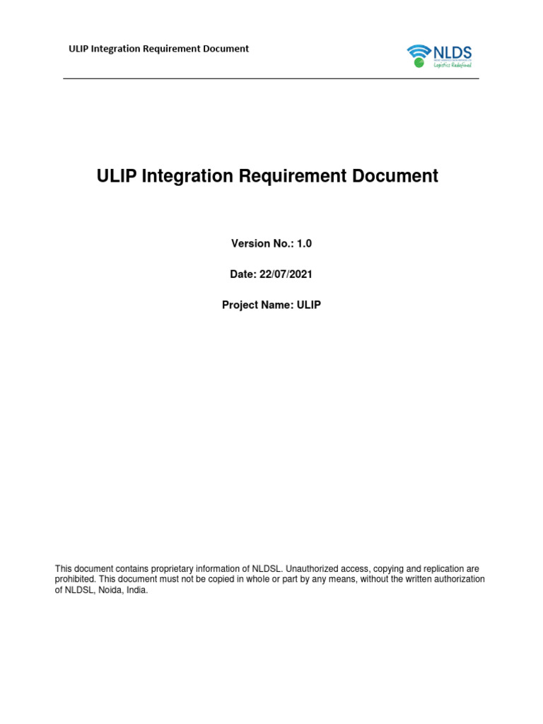 ULIP PCS Integration Requirement | PDF ULIP PCS Integration Requirement | PDF