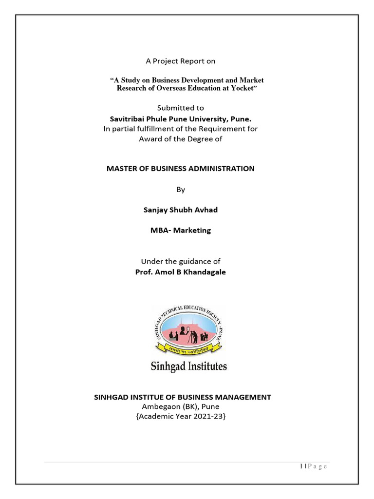 SIP Report Sanjay Avhad | PDF