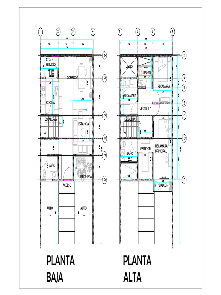 Planos de casas 8x15 de dos plantas | PDF