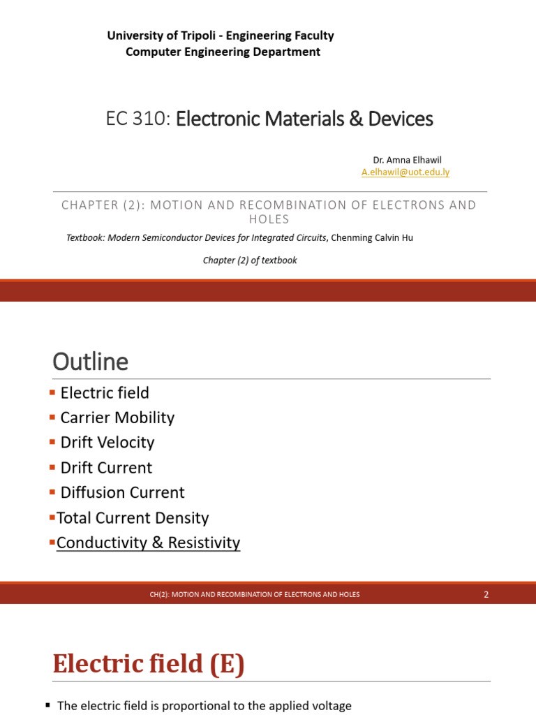 2-Motion and Recombination of Electrons and Holes-1 | Download Free PDF ...