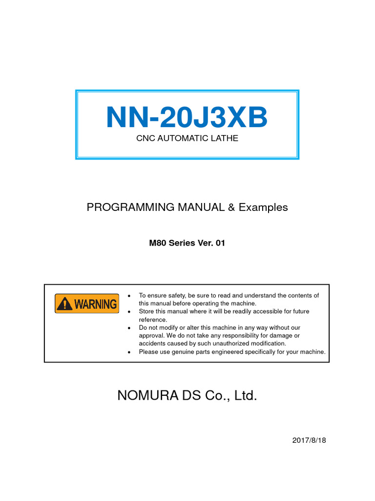 20J3XB - Programming - EN M80 VER00 | PDF | Screw | Drill