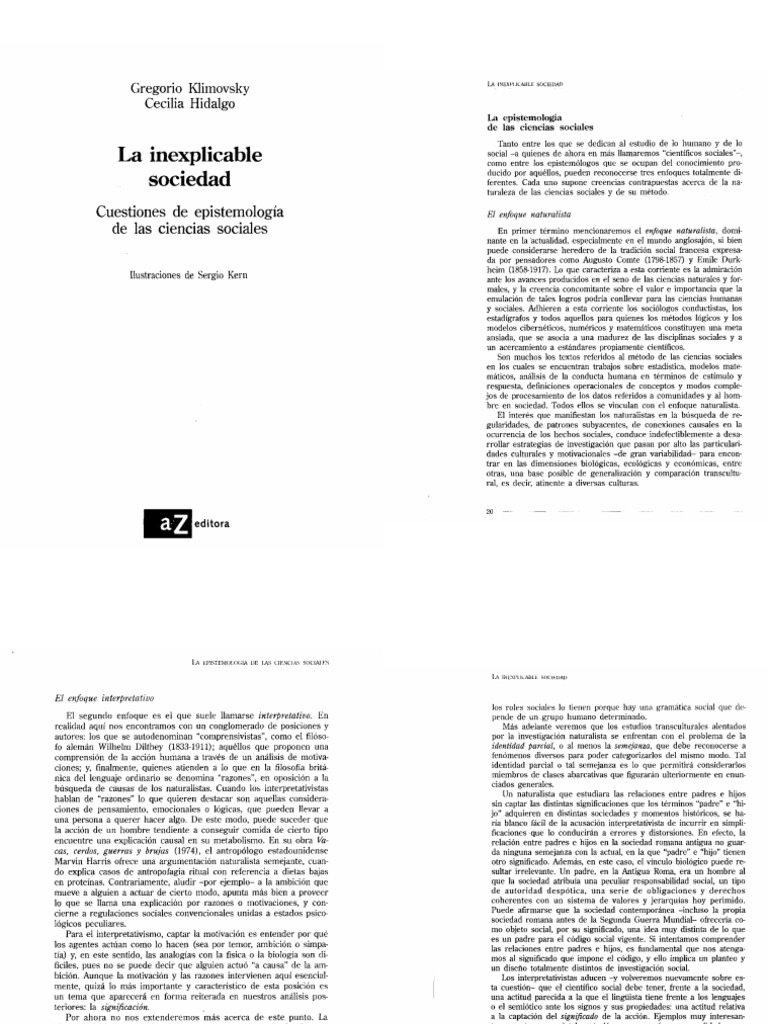 Klimovsky y Hidalgo - La Inexplicable Sociedad - Pag 20 A 25 | PDF | Ciencias Sociales | Lingüística
