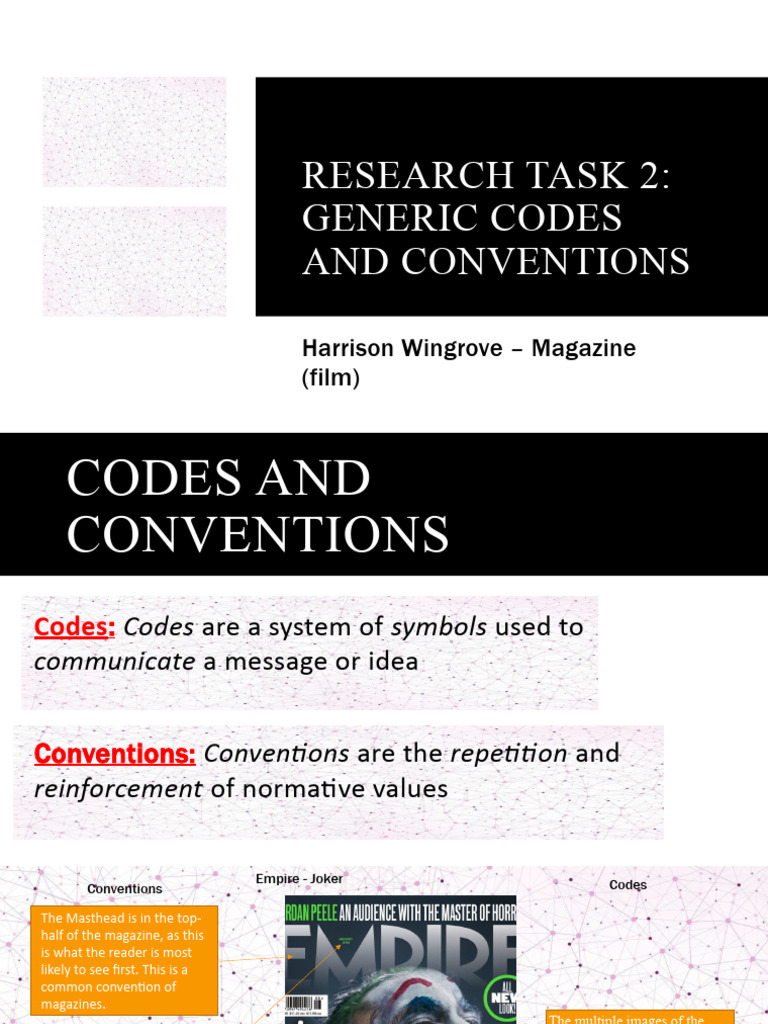 Research Task 2_Generic Codes and Conventions | PDF | Websites | Magazines