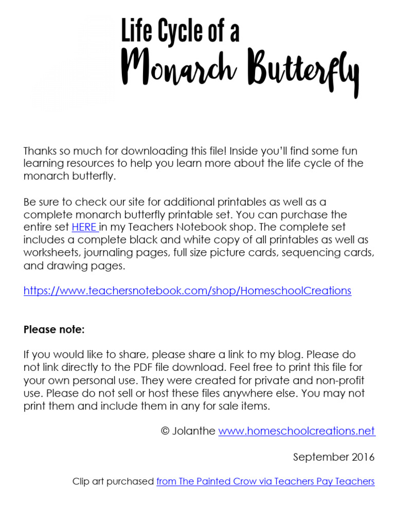 Monarch Butterfly Life Cycle | PDF | Butterfly | Pupa