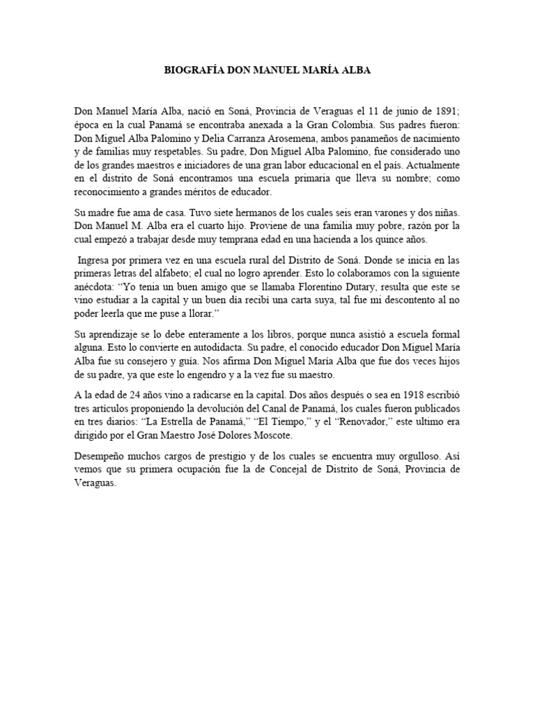Biografía de Manuel María Alba | PDF | Historia