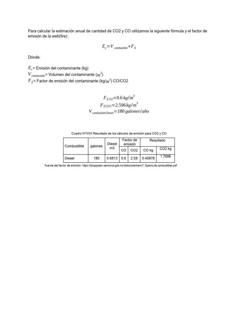 Calculo CO2 y CO | PDF