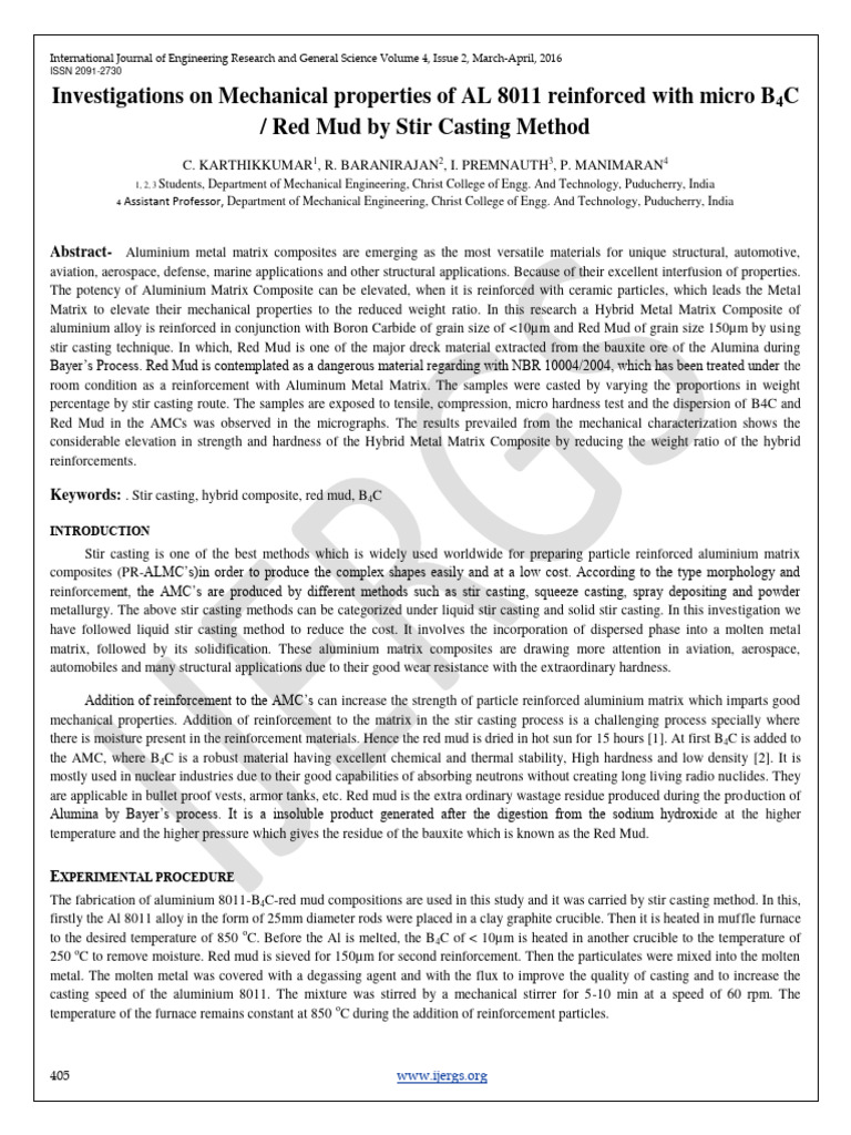 Investigations On Mechanical Properties of AL 8011 Reinforced With ...