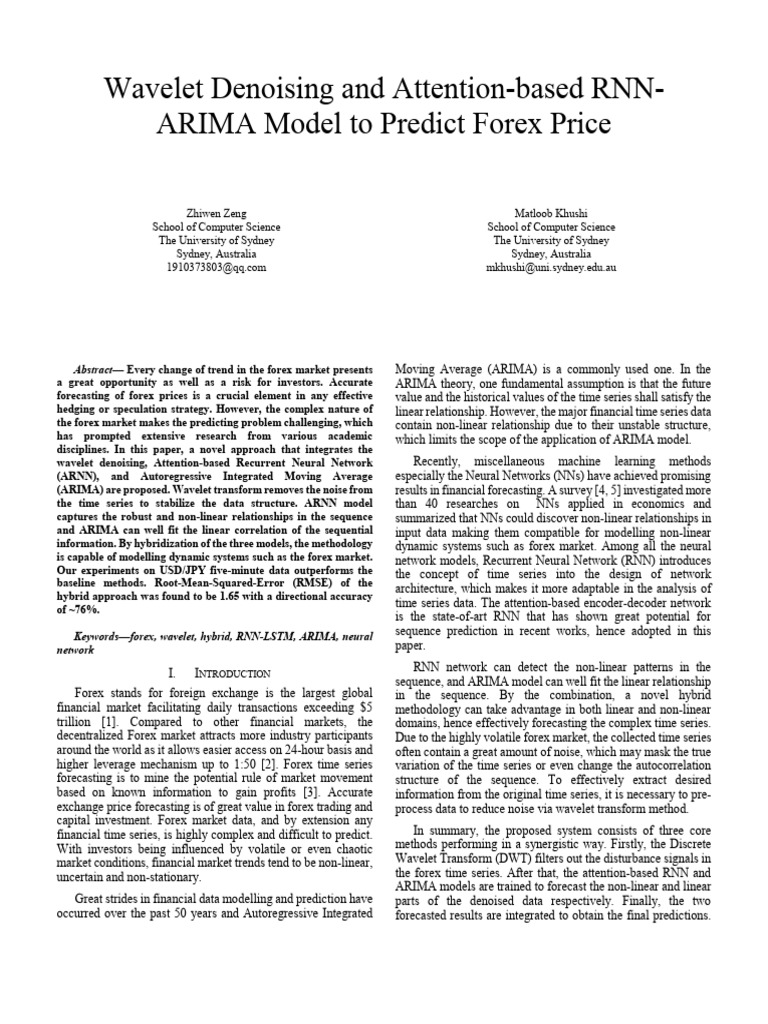 Wavelet Denoising and Attention-Based RNN-ARIMA Model To Predict Forex Price | PDF | Time Series ...