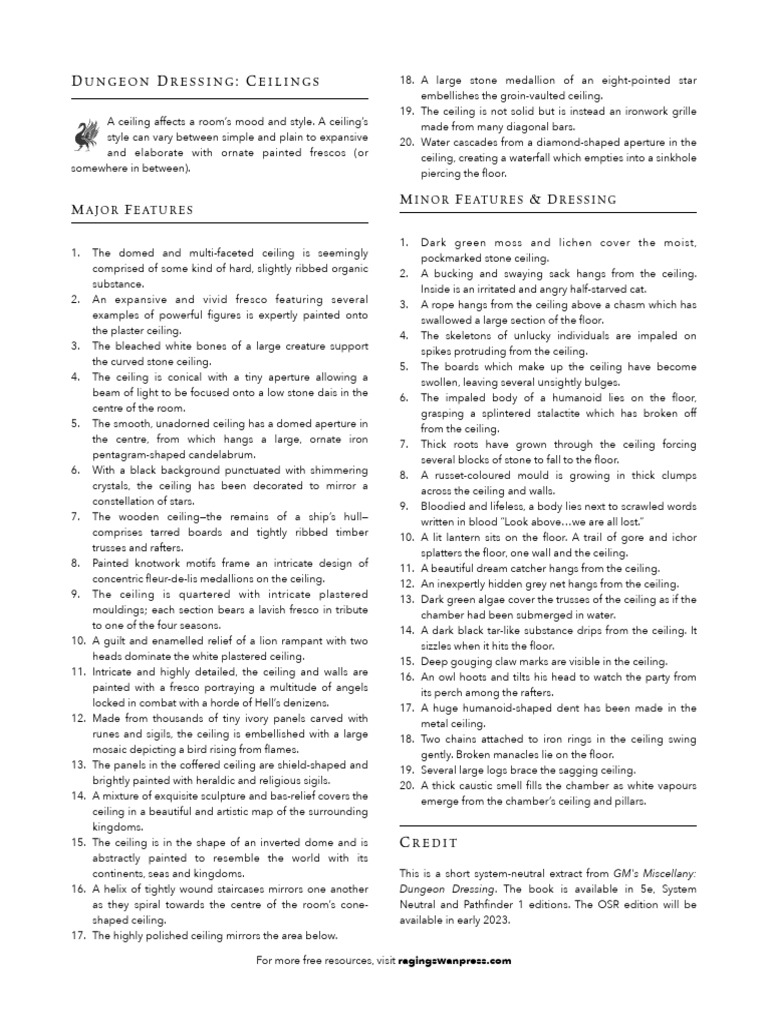 1P Dungeon Ceilings | PDF | Building Engineering | Architectural Elements