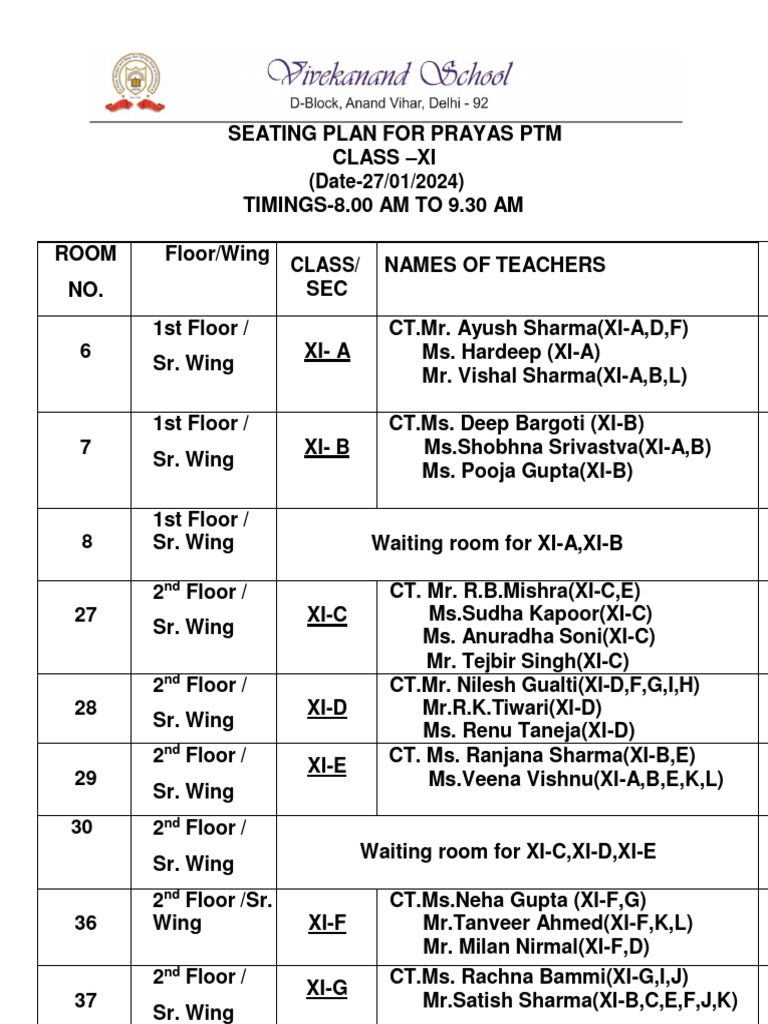 Seating Plan | PDF