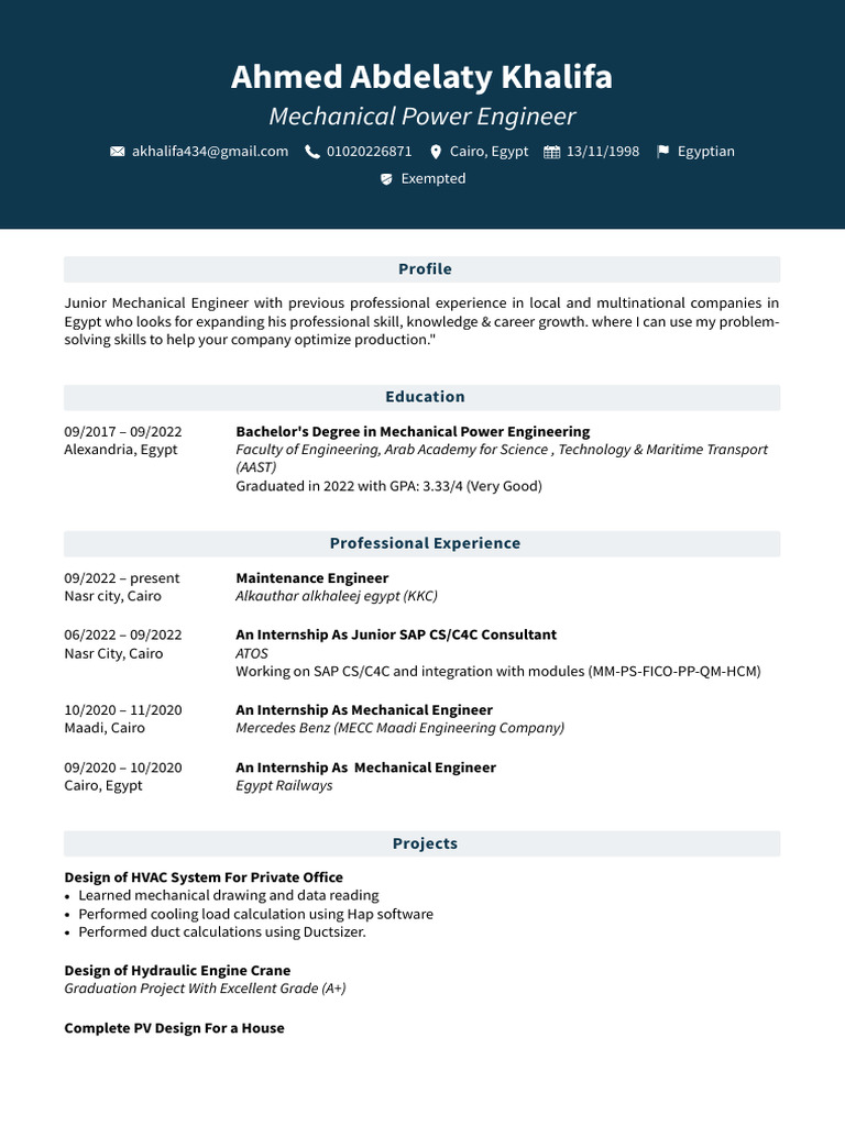 Ahmed Khalifa | PDF | Mechanical Engineering | Engineering