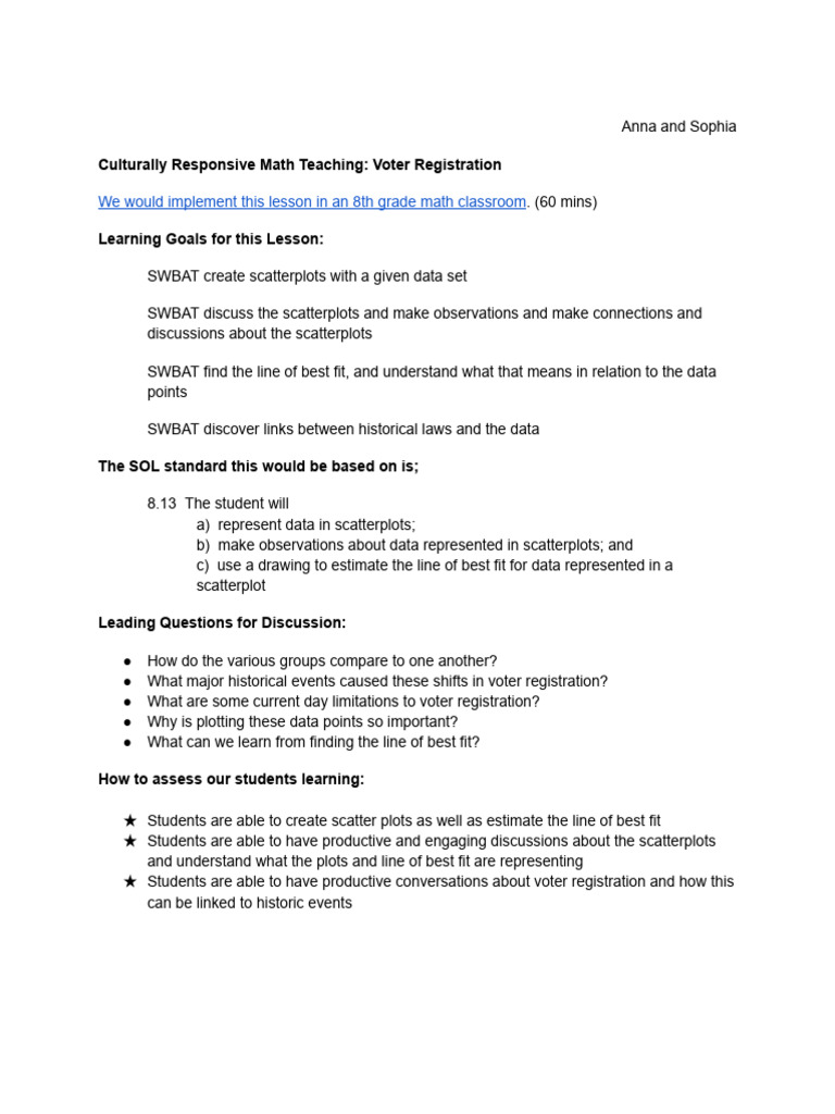 Anna and Sophia | PDF | Scatter Plot | Learning