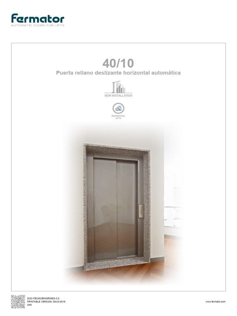 Puertas Automáticas Fermator 40/10 | PDF | Materiales | Ingeniero civil