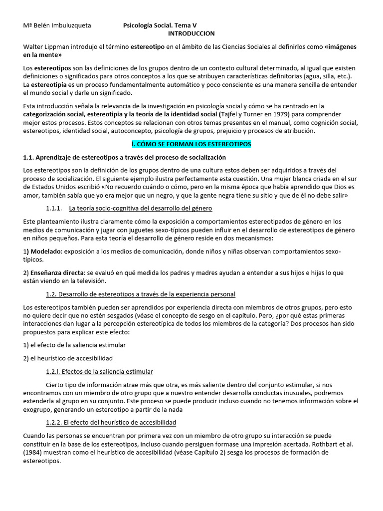 Resumen Ps Social - Tema V | PDF | Vejez | Comportamiento