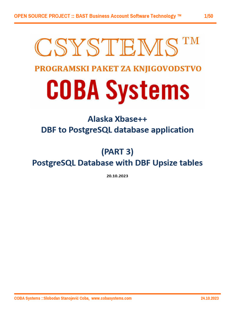 Alaska Xbase++ To PostgreSQL (Part 3) | PDF | Postgre Sql | Sql