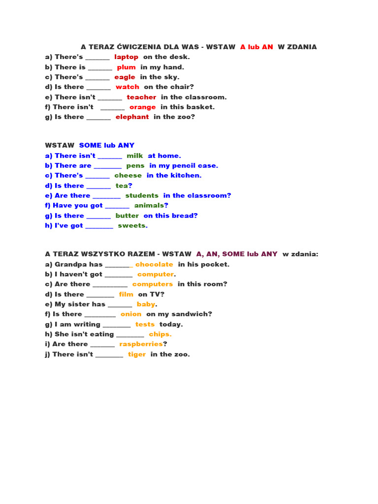 English Articles and Quantifiers Exercise | PDF