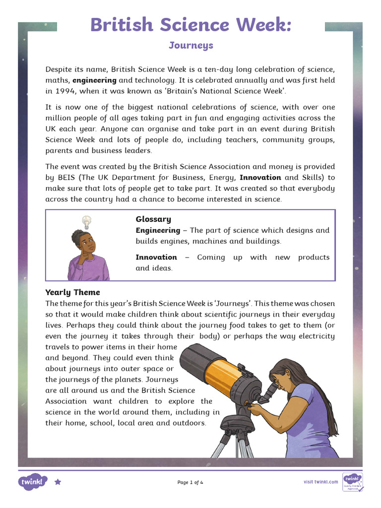 British Science Week 2019 Journeys Non-Chronological Reading ...