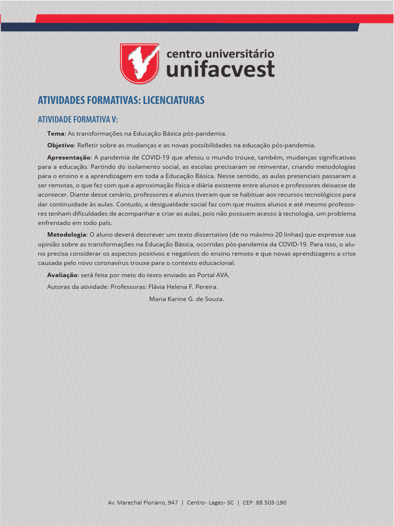 Atividade Formativa | PDF