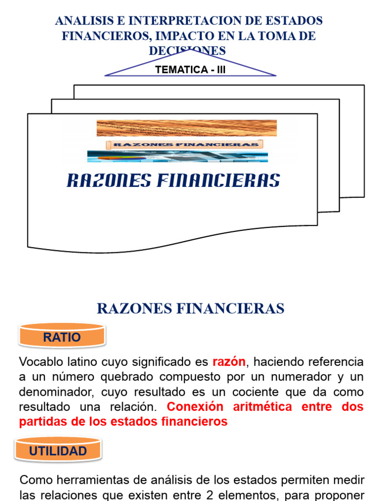 III - Razones Financieras | PDF | Rentabilidad sobre recursos propios ...