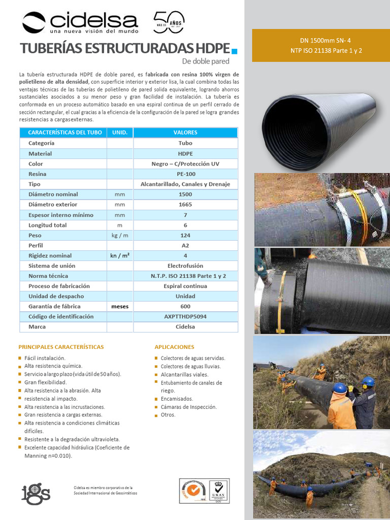 Tuberías HDPE: Resistencia y Flexibilidad | PDF | Tubería (transporte ...