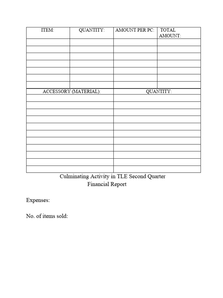TLE Student Financial Report | PDF