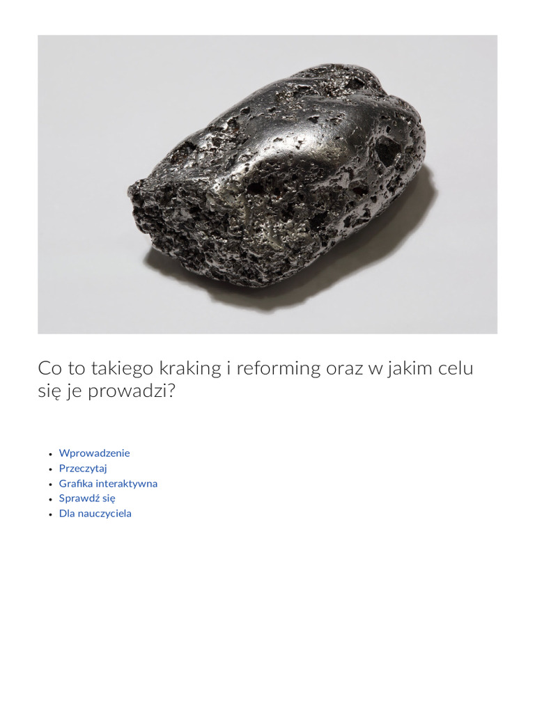 Co To Takiego Kraking I Reforming Oraz W Jakim Celu Sie Je Prowa | PDF