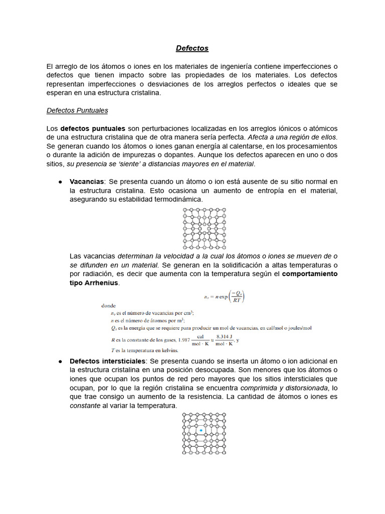 Tipos de dislocaciones en materiales | PDF | Dislocación | Estructura ...