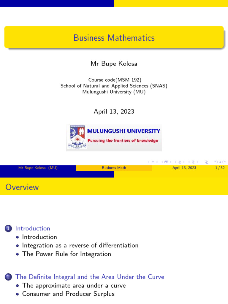 MSM 192 Unit 3 | PDF | Economic Surplus | Integral