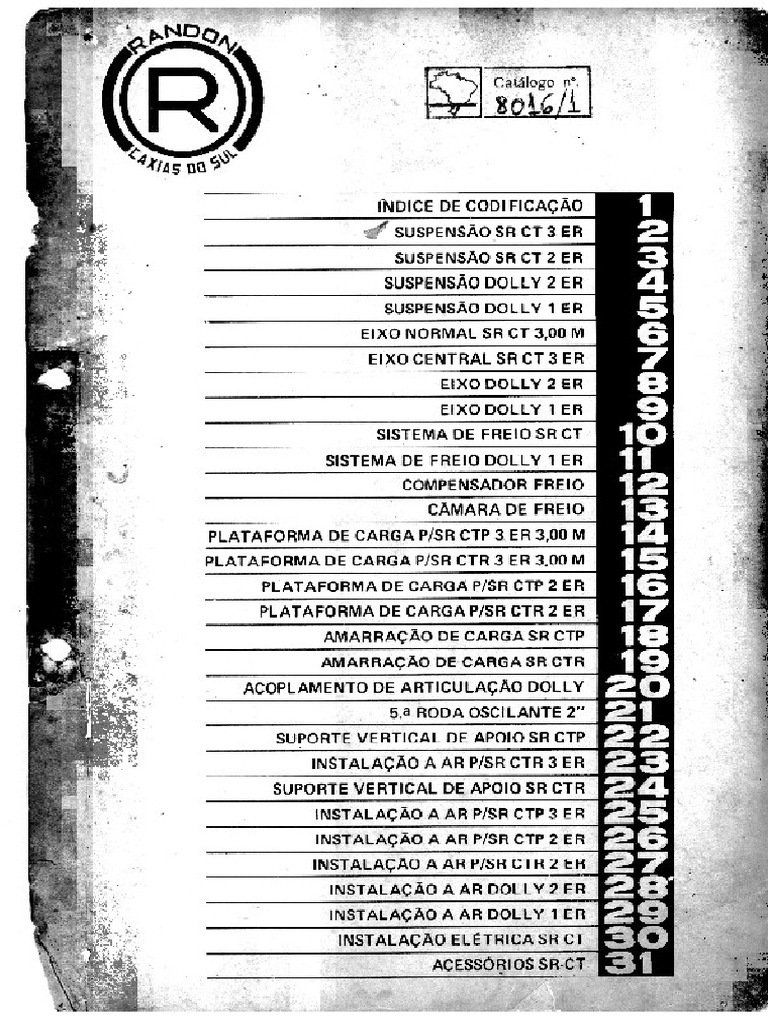 Catalogo Randon Prancha Reta 1-20 | PDF