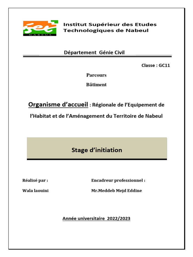 Wala Laouini Rapport de Stage | PDF | Home & Garden | Computers