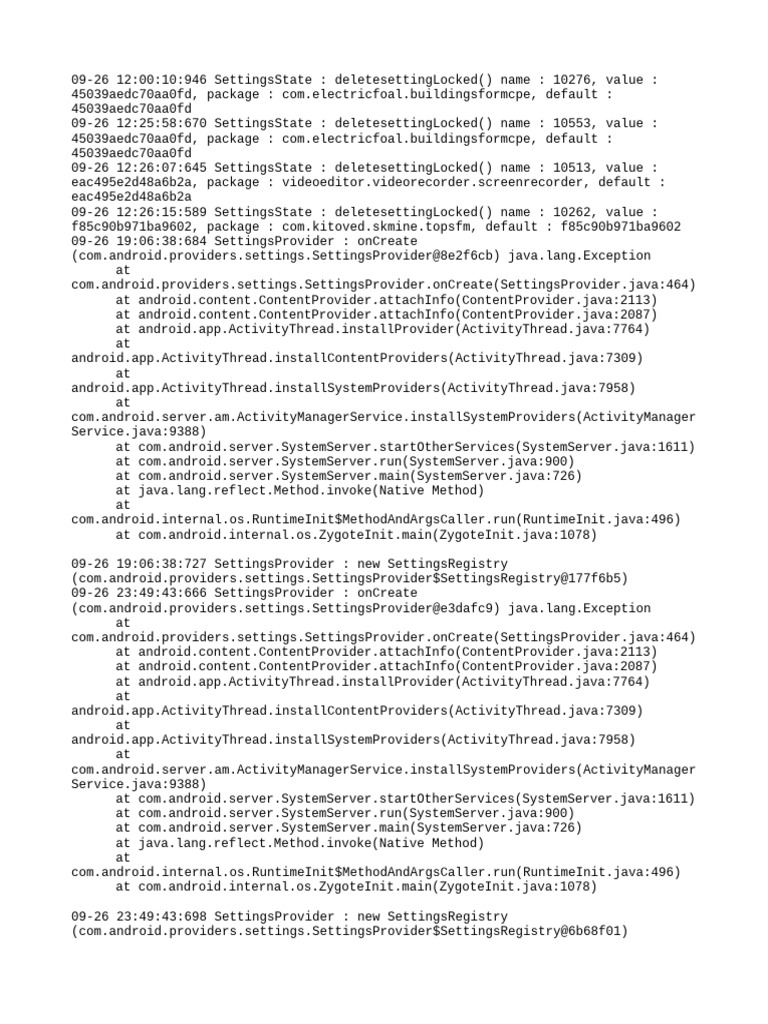 Settings Provider | PDF | Java (Programming Language) | Computer Hardware