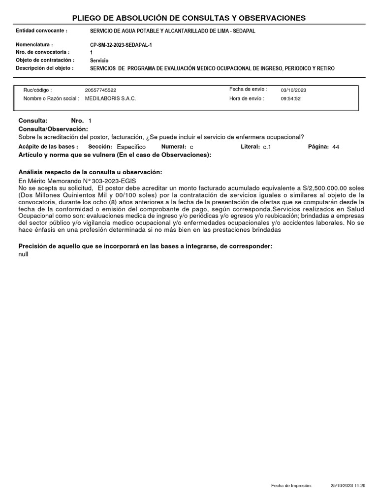 PliegoAbsolutorio - Convocatoria - 794853 | PDF | Taxonomía (biología ...