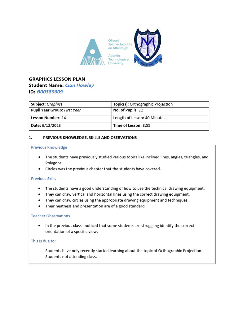 Lesson 14 First Year Graphics | PDF | Teachers | Learning