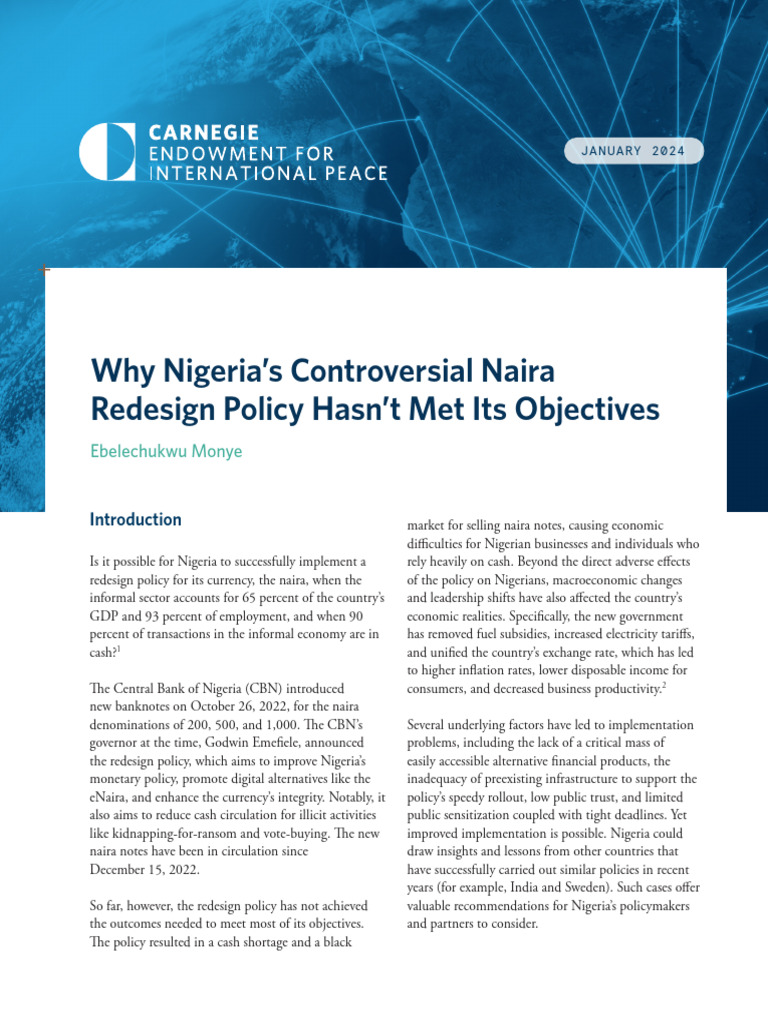 Why Nigeria's Controversial Naira Redesign Policy Hasn't Met Its Objectives | PDF | Cash | Currency